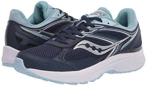 Saucony Women's Cohesion 14 Road Running Shoe, Navy/Sky, 8