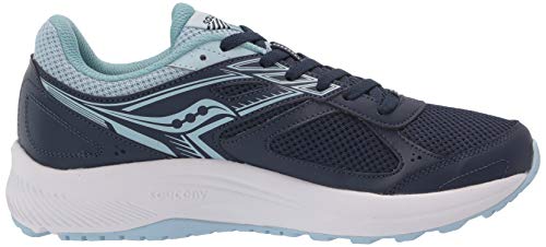 Saucony Women's Cohesion 14 Road Running Shoe, Navy/Sky, 8