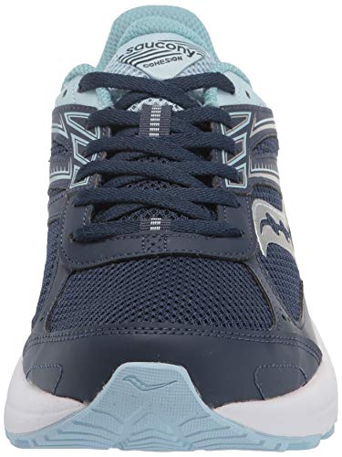 Saucony Women's Cohesion 14 Road Running Shoe, Navy/Sky, 8