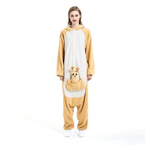 III HHONS kangaroo Onesie Animal Women/Men Adult Costume Halloween Cosplay Pajamas Onesies Christmas for Teen Small