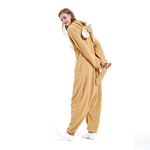 III HHONS kangaroo Onesie Animal Women/Men Adult Costume Halloween Cosplay Pajamas Onesies Christmas for Teen Small