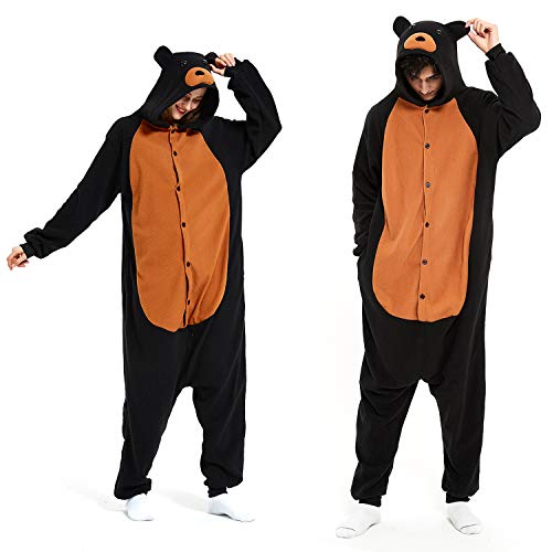 III HHONS Bear Costume Adult Onesie Adult Animal Halloween Cosplay Sleepwear Brown Onesies Christmas