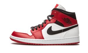 nike men's air jordan 1 mid chicago 2020", white/gym red/black, 12