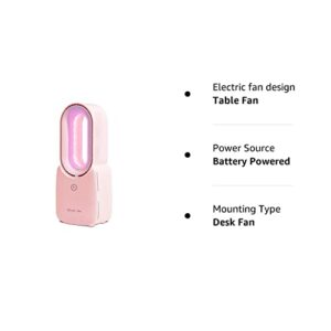 Elyss Desk Fan,Small Table Fan,Air Cooler Fan with 5 LED Lights 4 Wind,Personal USB Bladeless Fan