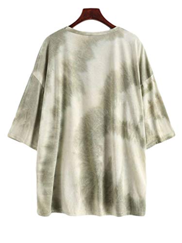 Fenxxxl Women's Short Sleeve Sun Oversized tee Graphic T Shirts Tie Dye Shirt Loose Casual Summer Tops Tunic F491-297-Green L