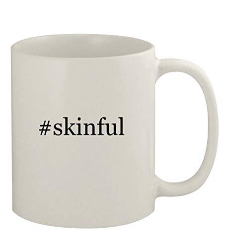 Knick Knack Gifts #skinful - 11oz Ceramic White Coffee Mug, White