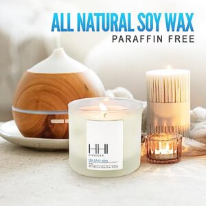 All-Natural Scented Soy Relaxation Candle | Island Spa Candle | A Fresh Blend of Eucalyptus and Citrus | Large Eight Ounce Single Wick Spa Candles | Long Burn time | HHI Candles