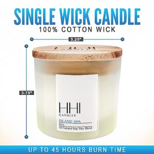 All-Natural Scented Soy Relaxation Candle | Island Spa Candle | A Fresh Blend of Eucalyptus and Citrus | Large Eight Ounce Single Wick Spa Candles | Long Burn time | HHI Candles