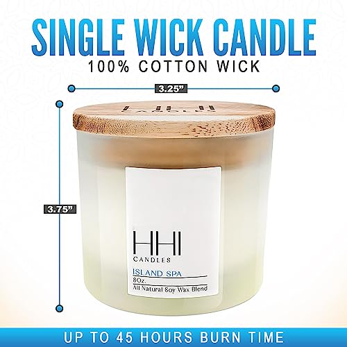 All-Natural Scented Soy Relaxation Candle | Island Spa Candle | A Fresh Blend of Eucalyptus and Citrus | Large Eight Ounce Single Wick Spa Candles | Long Burn time | HHI Candles