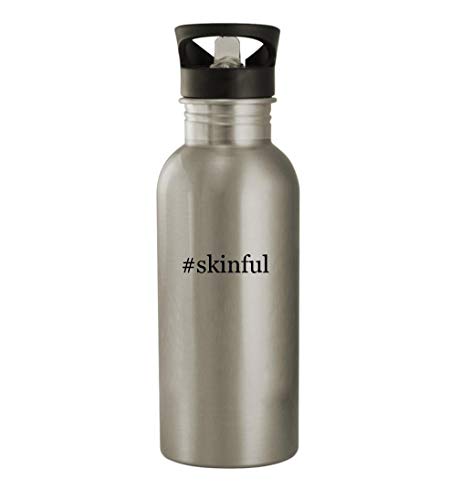 Knick Knack Gifts #skinful - 20oz Stainless Steel Water Bottle, Silver