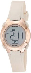 armitron sport women's digital chronograph blush pink resin strap watch, 45/7135pbh, blush pink/rose gold