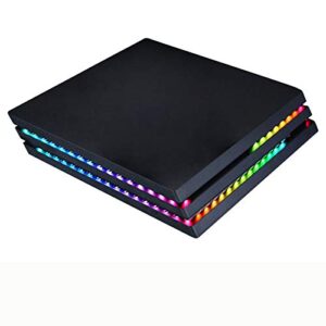 extremerate rgb led light strip for ps4 pro console, 7 colors 29 effects diy decoration accessories flexible tape lights strips kit for ps4 pro console with ir remote