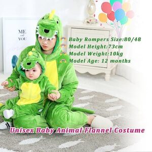 TONWHAR Infant And Toddler Halloween Cosplay Costume Kids' Animal Outfit Snowsuit(24-30 Months/Height:36"-39",Green Dinosaur)