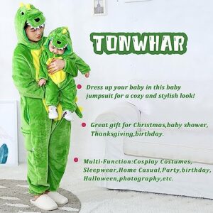 TONWHAR Infant And Toddler Halloween Cosplay Costume Kids' Animal Outfit Snowsuit(24-30 Months/Height:36"-39",Green Dinosaur)