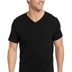 Jockey Men's T-Shirts Cotton Stretch V-Neck T-Shirt - 3 Pack, Black, l