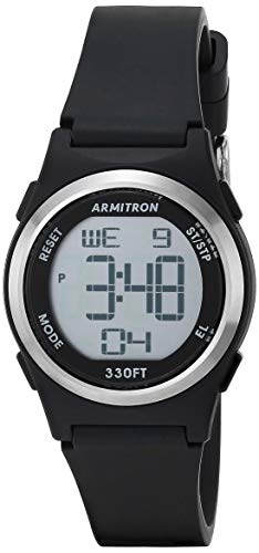 Armitron Sport Women's Quartz Sport Watch with Resin Strap, Black, 14 (Model: 45/7102BLK)