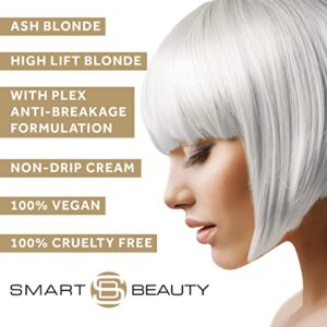 Smart Beauty Ash Blonde Hair Dye Permanent with Plex Anti-Breakage Technology that Protects Rebuilds Restores Hair Structure, Permanent Hair Colour, Ash Blonde Hair Dye, Vegan, Cruelty Free