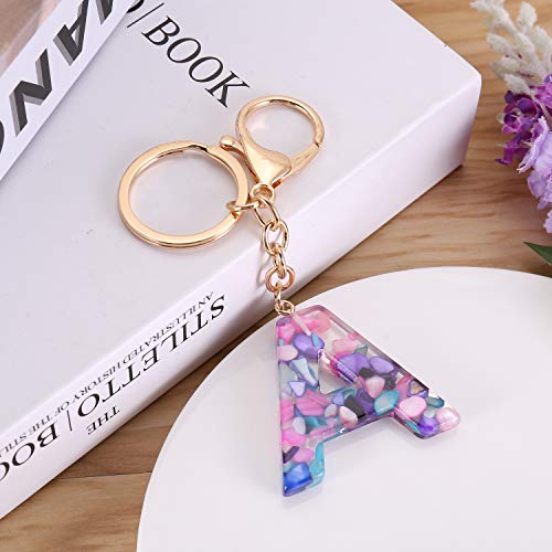 Lenlorry Letter G Keychain Accessories Cute Crystals Keyring Initial Key Ring for Women