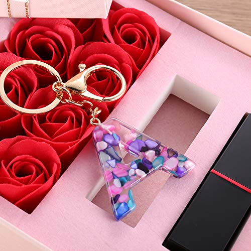 Lenlorry Letter G Keychain Accessories Cute Crystals Keyring Initial Key Ring for Women