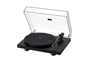 pro-ject debut carbon evo, audiophile turntable with carbon fiber tonearm, electronic speed selection and pre-mounted sumiko rainier phono cartridge (satin black)