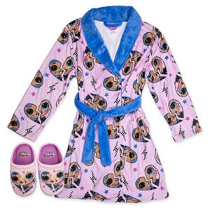 L.O.L. Surprise! OMG Robe with Slippers,LOL OMG Bathrobe Pajama Set,Girls size 4/5