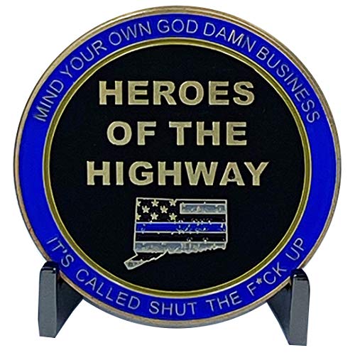 DL6-08 Heroes of The Highway Version 3 Dispensary Container CSP Challenge Coin Inspired by Connecticut State Police CT Trooper Matthew Spina