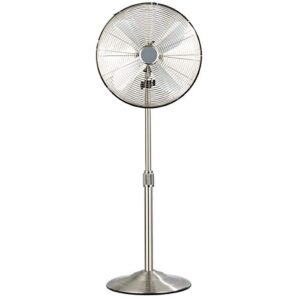 tangkula 18-inch metal pedestal fan, industrial metal standing fan w/powerful motor, height & wind speeds adjustable fan w/wide oscillation angle, perfect for gyms, warehouses