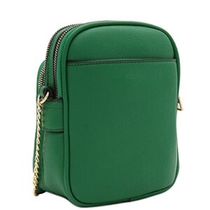 FashionPuzzle Multi Pocket Casual Crossbody Bag (Kelly Green)