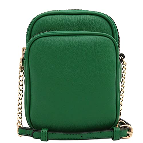 FashionPuzzle Multi Pocket Casual Crossbody Bag (Kelly Green)