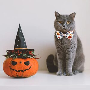 Halloween Cat Collar with Bell, Kitty Kitten Holiday Bow tie Collar Breakaway 2 Pack for Girl and Boys Male Female