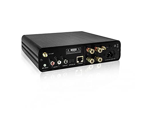 Soundavo NSA-250 Multi-Room Audio Streamer Amplifier 50W + 50W | Supports Airplay, DLNA, WiFi & Bluetooth | 24bit 192 kHz Hi-Fi Audio Streaming Integrated 2.1 Channel Amp for Home Speakers