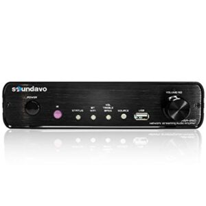 Soundavo NSA-250 Multi-Room Audio Streamer Amplifier 50W + 50W | Supports Airplay, DLNA, WiFi & Bluetooth | 24bit 192 kHz Hi-Fi Audio Streaming Integrated 2.1 Channel Amp for Home Speakers