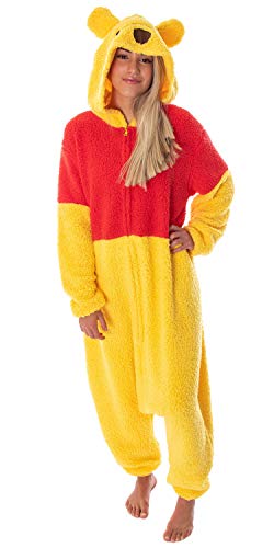 Disney Winnie The Pooh Kigurumi Adult Costume Union Suit Sherpa Pajama Outfit (Large)