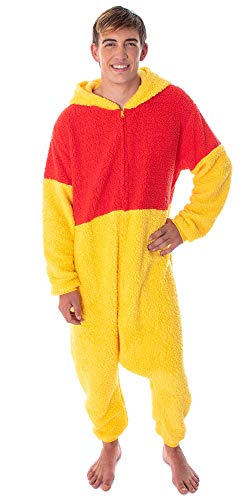 Disney Winnie The Pooh Kigurumi Adult Costume Union Suit Sherpa Pajama Outfit (Large)