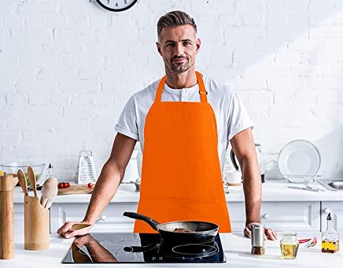 Utopia Kitchen 2 Pack Bib Apron, Adjustable with 2 Pockets, Water and Oil Resistant, Cooking Kitchen Chef Apron for Women Men