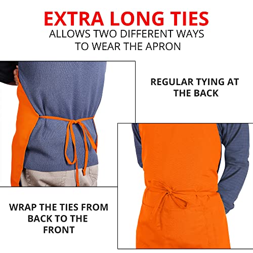 Utopia Kitchen 2 Pack Bib Apron, Adjustable with 2 Pockets, Water and Oil Resistant, Cooking Kitchen Chef Apron for Women Men