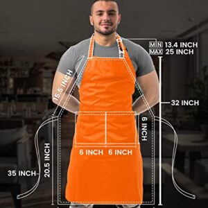 Utopia Kitchen 2 Pack Bib Apron, Adjustable with 2 Pockets, Water and Oil Resistant, Cooking Kitchen Chef Apron for Women Men