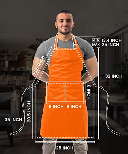 Utopia Kitchen 2 Pack Bib Apron, Adjustable with 2 Pockets, Water and Oil Resistant, Cooking Kitchen Chef Apron for Women Men