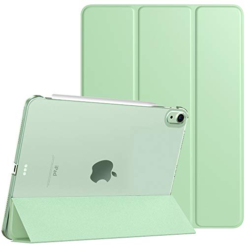 TiMOVO Case for New iPad Air 4 10.9" 2020, iPad Air 4th Generation Case, Support 2nd Gen Apple Pencil Charging, Trifold Stand Translucent Frosted Back Protective Case & Auto Wake/Sleep - Green