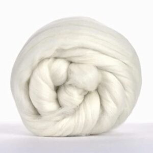 Revolution Fibers Corriedale Wool Roving 1 lb (16 Ounces) for Spinning | Soft Chunky Jumbo Yarn for Arm Knitting Blanket |100% Natural Undyed (Off-White) Wool Yarn Bulk, Felting Core, Carded Stuffing