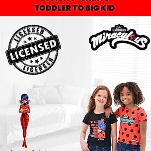 Miraculous Ladybug Little Girls 2 Pack T-Shirts Polka Dots Black/Red 6