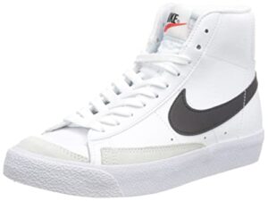 nike boy's blazer mid '77 (big kid) white/black/team orange 7 big kid m