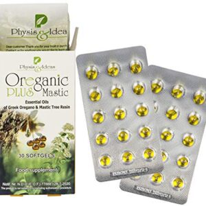 Oreganic Plus Mastic – Organic Wild Oregano Oil Capsules & Mastic Gum Oil – Immune Defense, Intestinal Support, Stomach Relief, Gut Restore, Kids Immune Support – 30 Pack