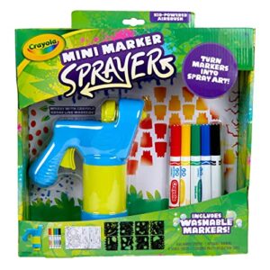 crayola mini marker sprayer, marker airbrush kit, gift for kids, 7, 8, 9, 10