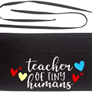 Waist Apron for Teachers with 3 Pockets Half Black Apron,Teachers Prefect Gift (teacher of ting humans)