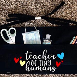 Waist Apron for Teachers with 3 Pockets Half Black Apron,Teachers Prefect Gift (teacher of ting humans)