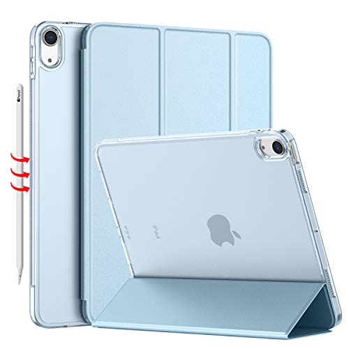 iMieet iPad Air 5 Case 2022/iPad Air 4 Case 2020 - iPad Air 5th/4th Generation Case 10.9 Inch Lightweight Slim Cover with Translucent Frosted Hard Back [Support Touch ID](Sky Blue)