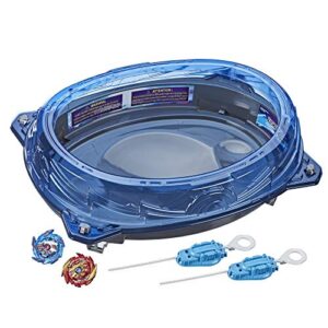 beyblade burst surge speedstorm volt knockout battle set – complete battle game set with beystadium, 2 battling top toys and 2 launchers