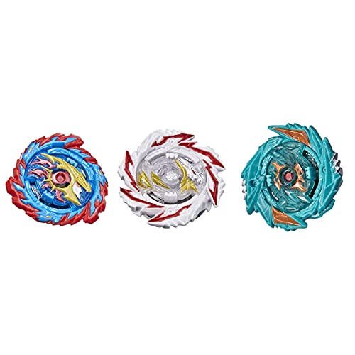 BEYBLADE Hasbro Burst Surge Speedstorm Tempest Cloud 3-Pack - Abyss Devolos D6, Demise Satomb, and Mirage Helios H6 Battling Game Top Toys