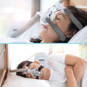 Upgaded Full Face CPAP Headgear CPAP Mask Straps Replacment for Resmed Mirage Series & Philips Respironics Non-Strechy Durable Design - (2-Pack // Black & Grey）